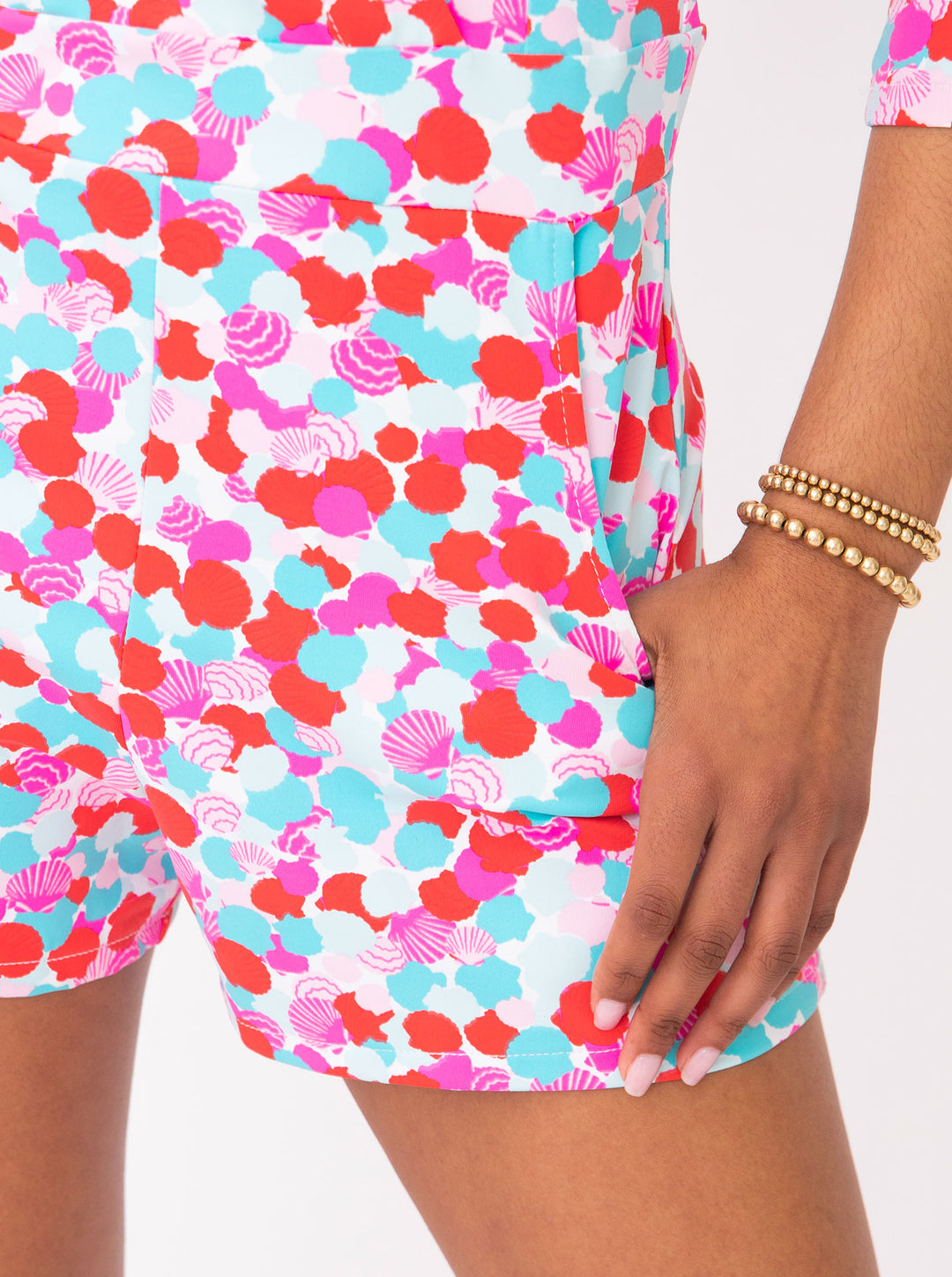 Riptide Romper - Hidden Shells in Poppy – MAHI GOLD