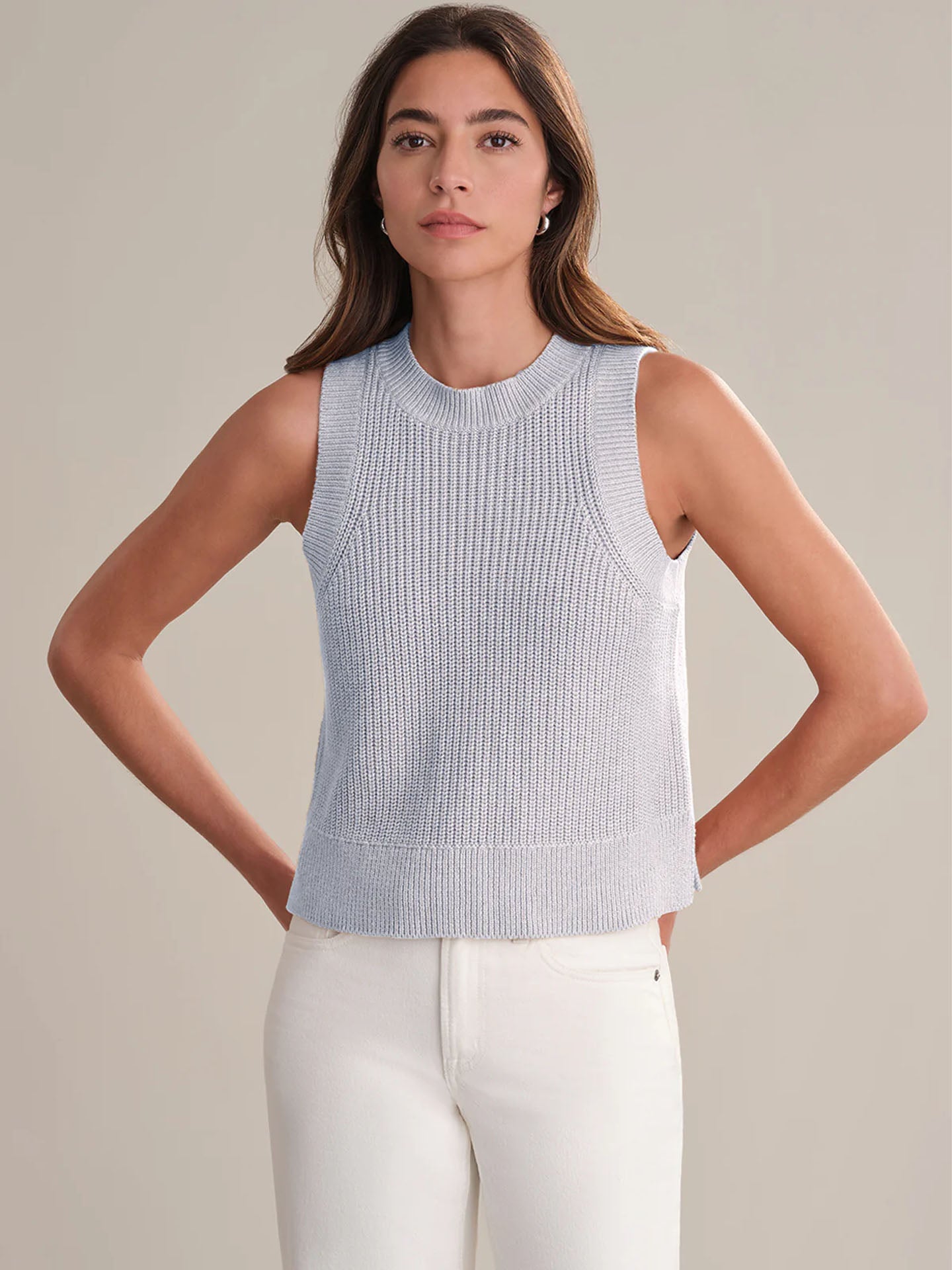 Demi High Crew Neck Tank in Arctic Ice – MAHI GOLD